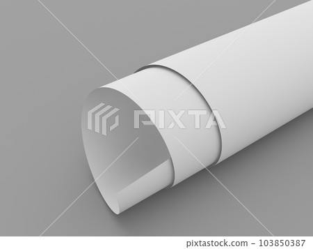 A sheet of office paper folded rolled into a... - Stock Illustration ...