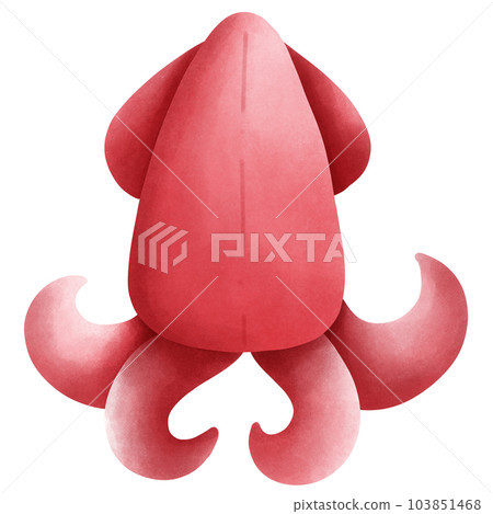 Red squid octopus - Stock Illustration [103851468] - PIXTA