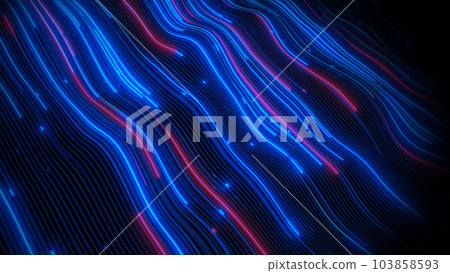 Multicolor lines of neon light wave abstract... - Stock Illustration ...