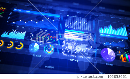 Digital data graph processing investment and... - Stock Illustration [103858661] - PIXTA