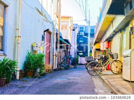 Back alley scenery in Tokyo - Stock Illustration [103860626] - PIXTA