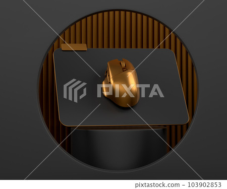 Wireless gaming computer mouse on cylinder... - Stock Illustration ...