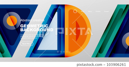 Minimal landing page, geometric shapes.... - Stock Illustration ...