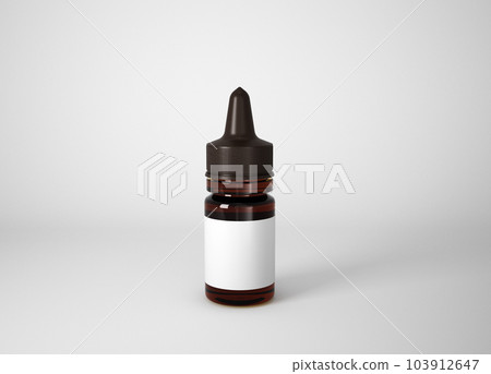 Amber glass dropper bottle mockup on gray... - Stock Illustration ...