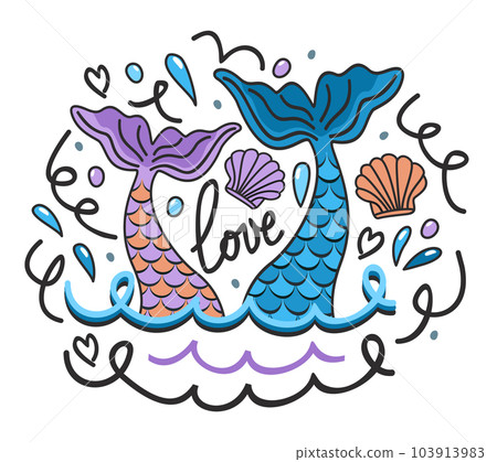 The 2 Tails Mermaid Tails Blue