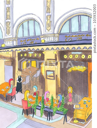 Girls enjoying Wee's cafe - Stock Illustration [103932003] - PIXTA