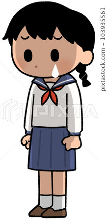 Crying sailor suit girl - Stock Illustration [103935561] - PIXTA