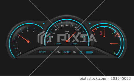 Car dashboard. Vehicle performance monitoring... - Stock Illustration ...