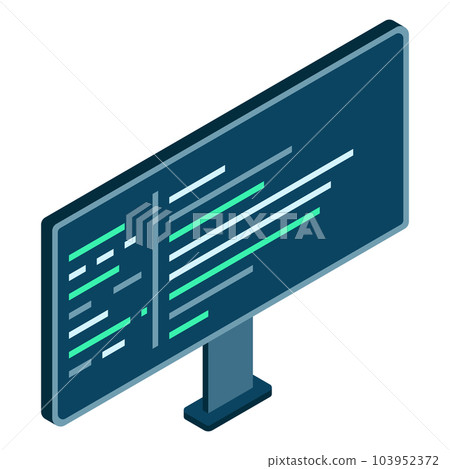 Isometric monitor. Computer monitor isometric... - Stock Illustration ...