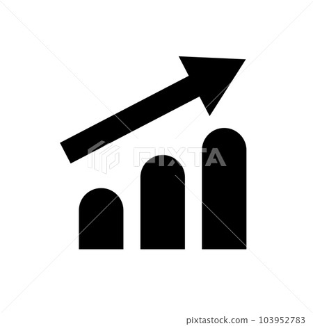 Rounded bar chart silhouette icon. vector. - Stock Illustration ...