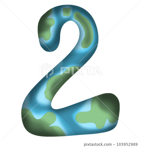 Numbers with earth pattern - Stock Illustration [103952989] - PIXTA