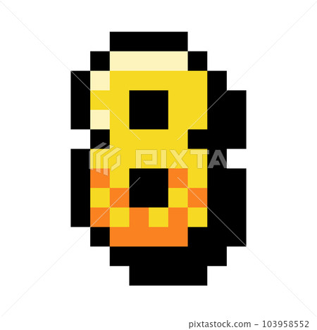 Pixel 8 Bit Number Eight or Numeral Vector...-插圖素材 [103958552] - PIXTA圖庫