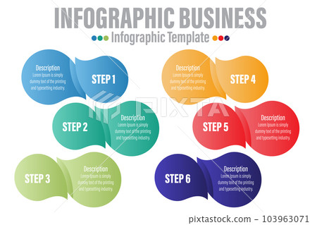 Infographic design template with numbers Six 6... - Stock Illustration ...