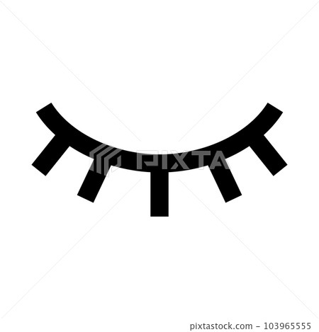 Closed eye icon and lashes. vector. - Stock Illustration [103965555 ...