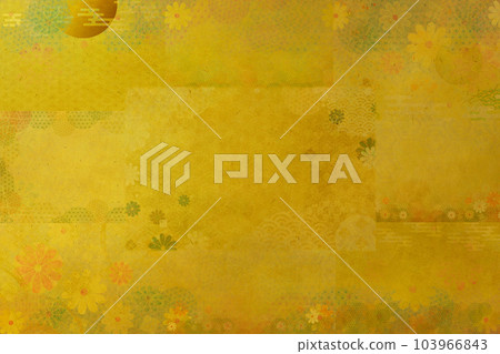 Traditional Japanese pattern design on gold... - Stock Illustration ...