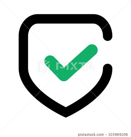 Modern checkmark shield icon. safety or... - Stock Illustration ...