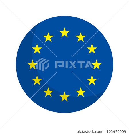 Round European flag icon. European flag icon.... - Stock Illustration ...