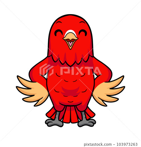 Cute red suffusion lovebird cartoon - Stock Illustration [103973263 ...