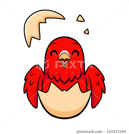 Cute red suffusion lovebird cartoon inside from... - Stock Illustration ...