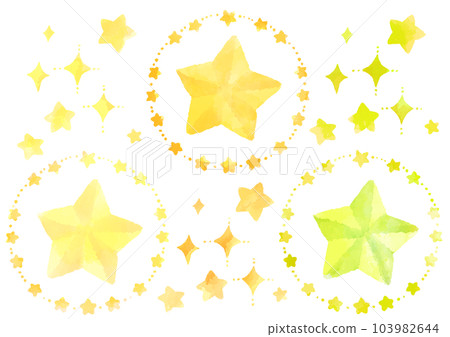 Yellow star illustration material hand drawn... - Stock Illustration ...