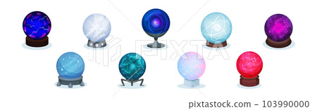 Magic Crystal Ball and Witch Fortune Sphere... - Stock Illustration ...