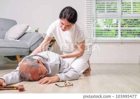 Elderly people accident slip and fall, Accident... - Stock Photo [103995477] - PIXTA