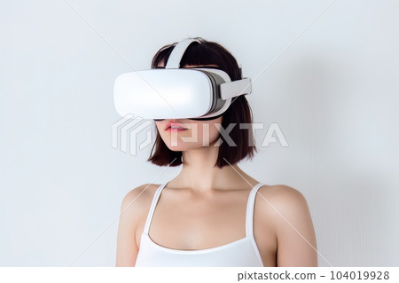 Beautiful cyber woman face in virtual reality... - Stock Illustration ...