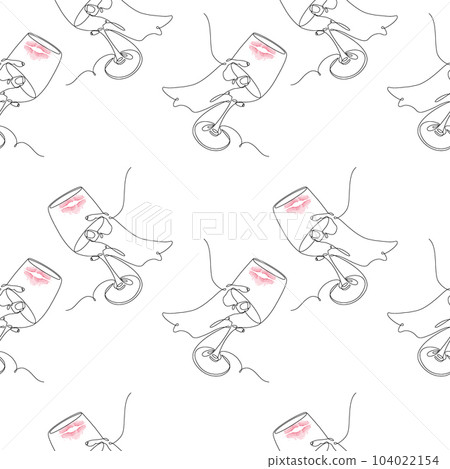 Endless pattern of womans hand with glass of... - Stock Illustration ...