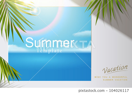 Blue sky summer poster template-插圖素材 [104026117] - PIXTA圖庫