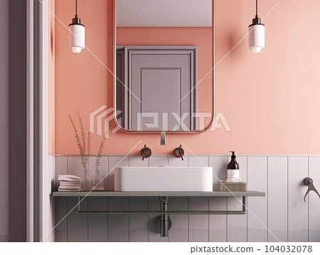 Realistic interior mockup bathroom ceramic sink... - Stock Illustration ...