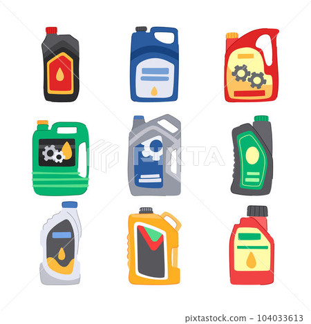 motor oil set cartoon vector illustration - Stock Illustration ...