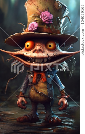 Close-up of a troll cartoon character wearing a... - Stock Illustration ...