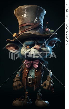 Close-up of a troll cartoon character wearing a... - Stock Illustration ...