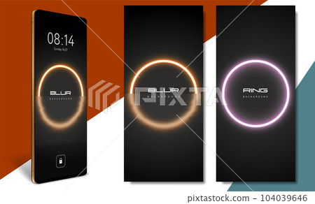 Neon Glow Circle Wallpapers Set for Smartphone...-插圖素材 [104039646 ...