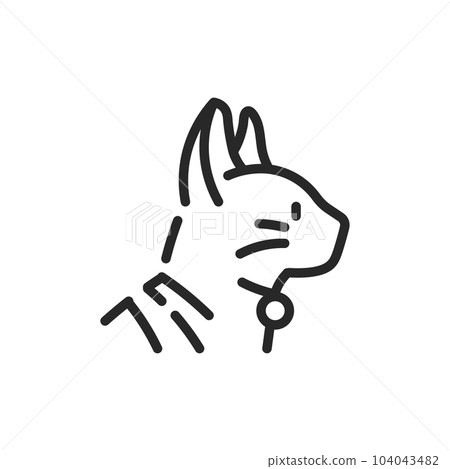 Sphynx Cat Icon. Vector Outline Editable Sign...-插圖素材 [104043482] - PIXTA圖庫