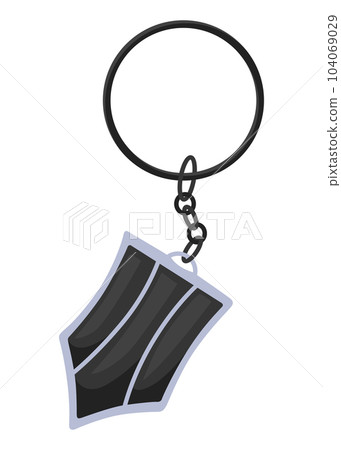 Keychain or keyholder icon. Cartoon color key... - Stock Illustration ...