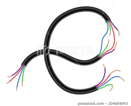 Broken electrical copper wire or cord. Damaged... - Stock Illustration ...