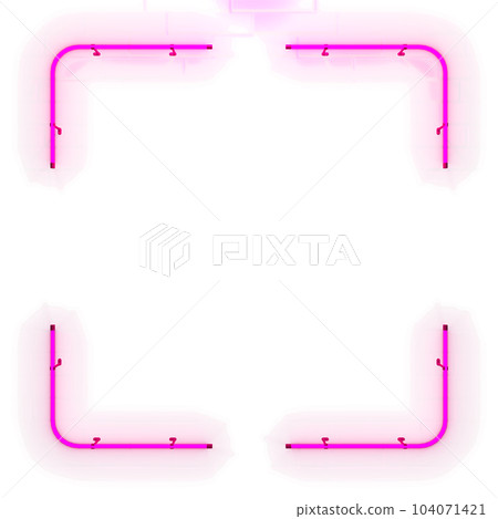 Neon sign in the shape of a pink rectangle on a... - Stock Illustration ...