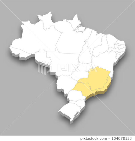 Southeast Region location within Brazil map - Stock Illustration ...