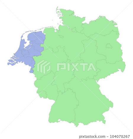High quality political map of Germany and...-插圖素材 [104078267] - PIXTA圖庫
