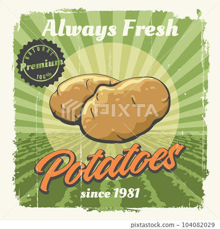 Potatoes retro poster - Stock Illustration [104082029] - PIXTA
