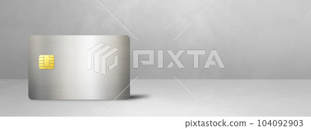 Silver credit card on a white concrete background - Stock Illustration [104092903] - PIXTA