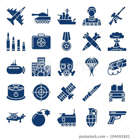 War and military icon set - Stock Illustration [104093881] - PIXTA