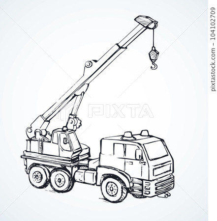 Machine with crane. Vector drawing - Stock Illustration [104102709] - PIXTA