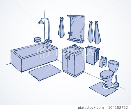 Rest room. Vector drawing objects - Stock Illustration [104102722] - PIXTA