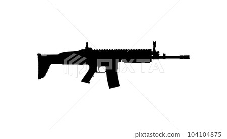 SCAR assault rifle gun vector icon isolated on... - Stock Illustration ...