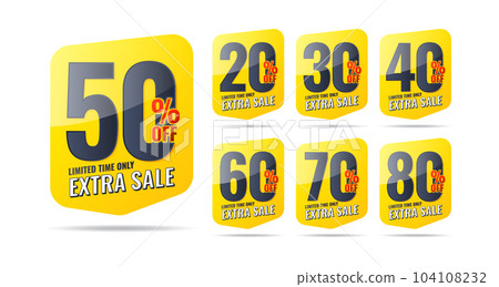 Extra sale label pop up banner with different... - Stock Illustration ...