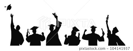 Graduated from university and college. Crowd of... - Stock Illustration ...