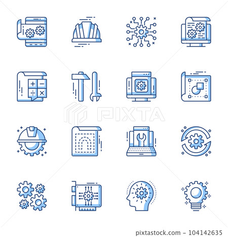 Engineering line vector icons set - Stock Illustration [104142635] - PIXTA