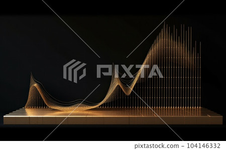 Elegant golden line graph on black background,... - Stock Illustration ...